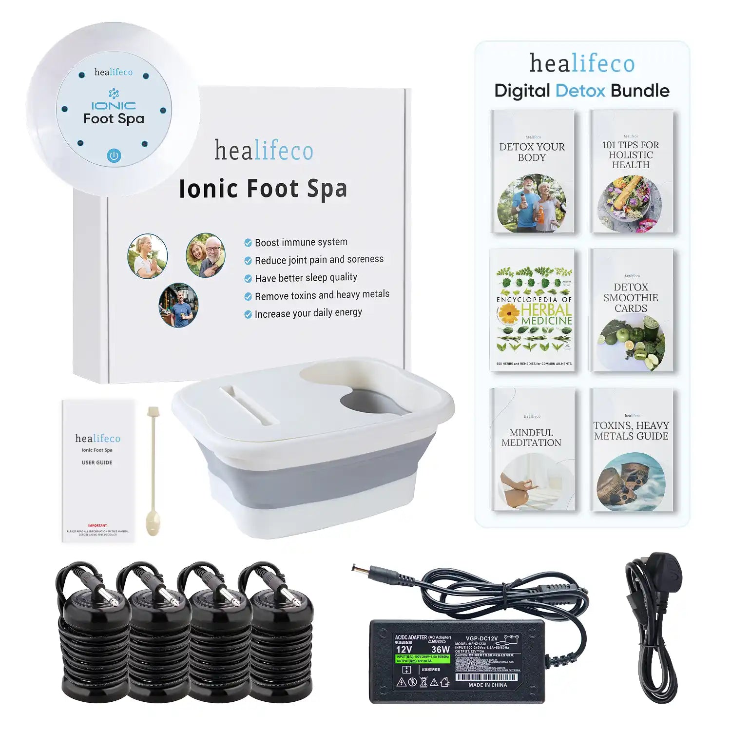 Healifeco Ionic Foot Spa | Detox & Cleanse Bath at Home | Remove Toxins ...